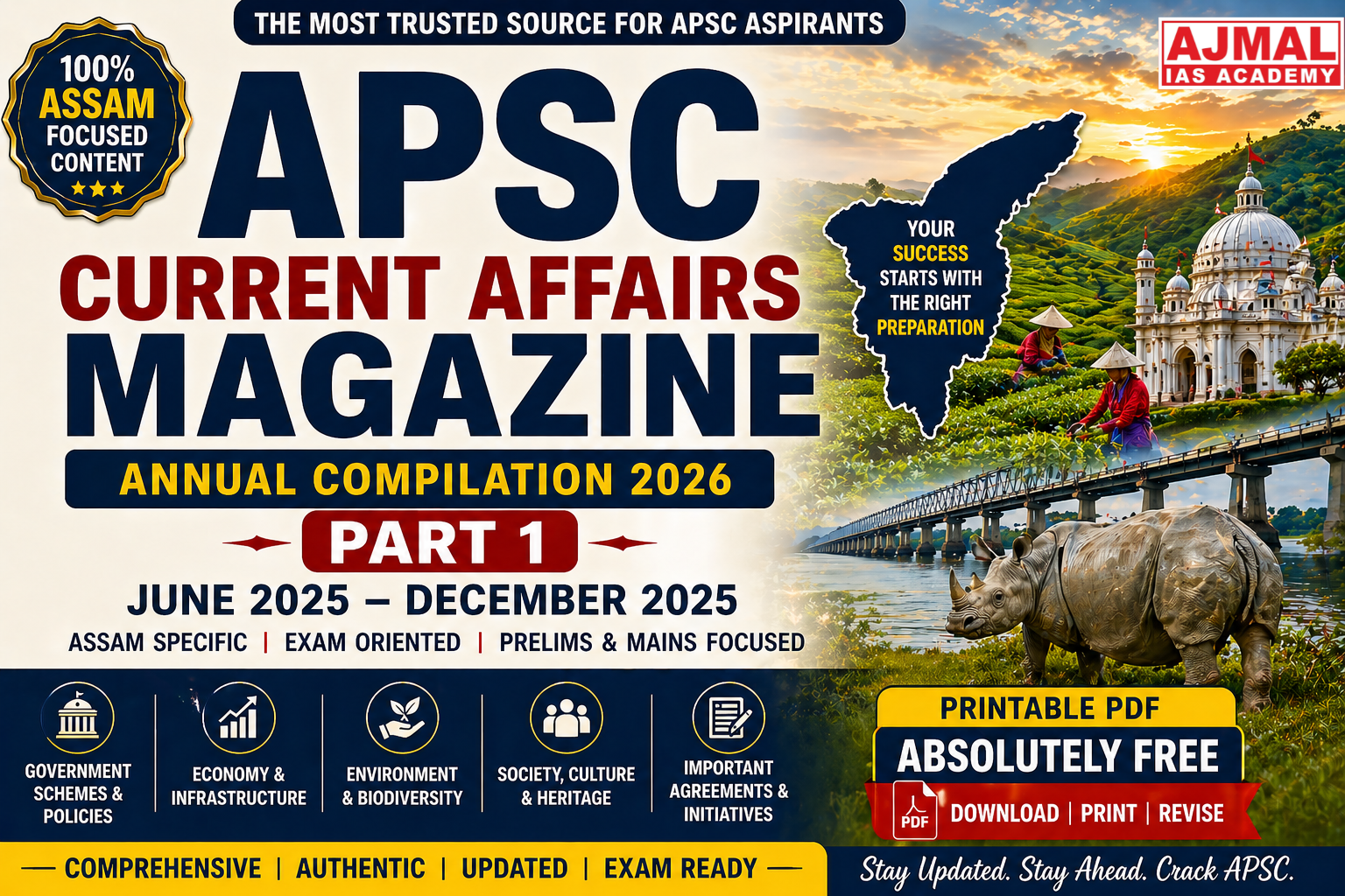 APSC Current Affairs Magazine 2026 Part 1 PDF (Assam June–Dec 2025 ...