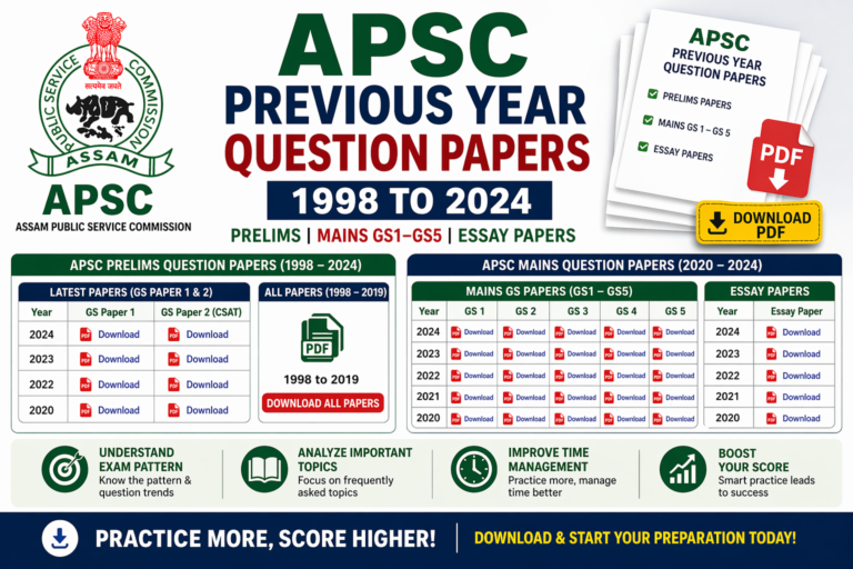 APSC Previous Year Question Paper Prelims & Mains PDF - Ajmal IAS Academy